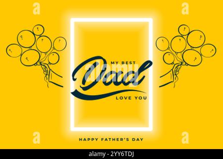 happy fathers day beautiful yellow background Stock Vector Image & Art ...