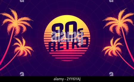 80s retro tropical gradient background Stock Vector Image & Art - Alamy
