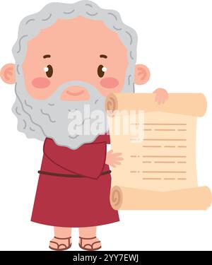 cute moses bible character with ten commandments Stock Vector Image ...
