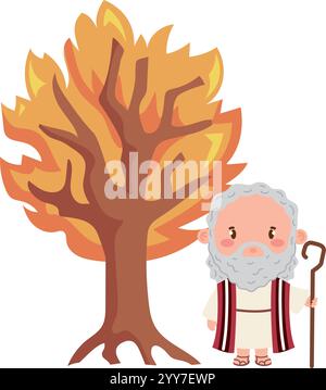 Christian Moses and the Burning Bush Illustration Stock Vector Image ...