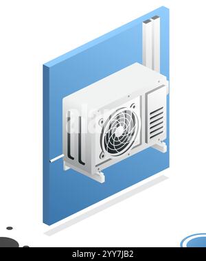 Air conditioner outdoor unit icon. Vector Stock Vector Image & Art - Alamy