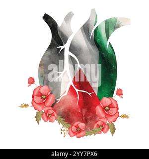 Palestine flag, vector illustration on a white background Stock Vector ...