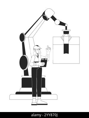 female industrial black worker character vector illustration design ...