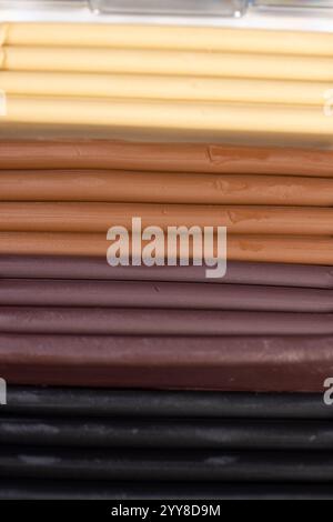 plasticine of different colors for modeling, a simple multi-colored ...
