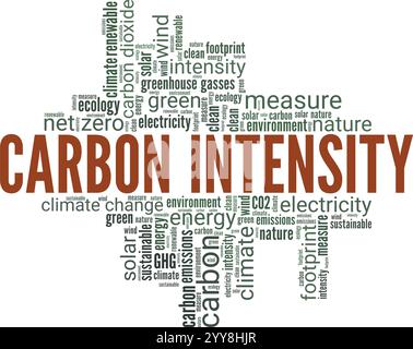 Carbon Intensity word cloud conceptual design isolated on white ...
