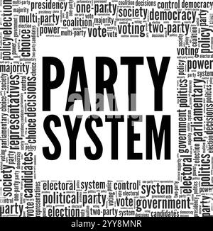 Party System word cloud conceptual design isolated on white background ...