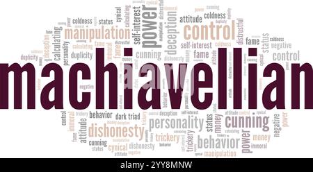 Machiavellian word cloud conceptual design isolated on white background ...