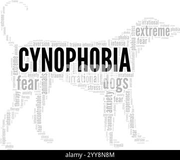 Cynophobia: Fear of Dogs word cloud conceptual design isolated on white ...