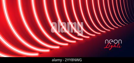 red neon pathway floor light effect banner Stock Vector Image & Art - Alamy