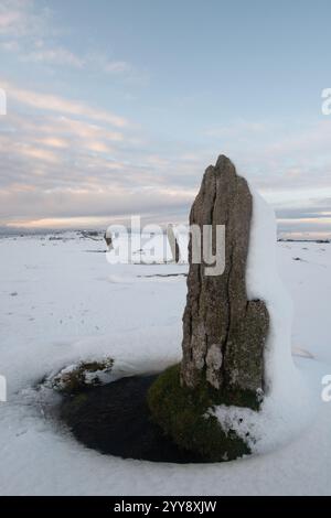 The Trippet Stones stone circle on Bodmin Moor, Cornwall, England, UK ...