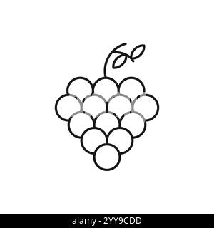 Grapes line icon vector design. Grape Icon Food Fruits Outlined silhouette Stock Vector Image ...