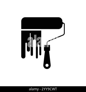 paint roller vector icon Linear icon. Editable stroke line Stock Vector ...