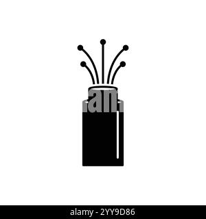 Optic cable technology icon. Flat illustration of optic cable ...