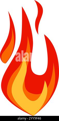 Simple stylized flames rising, with red and orange colors, creating a ...