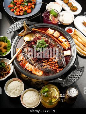 Chinese style grilled fish, Sichuan flavor Stock Photo - Alamy