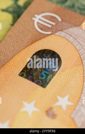 the new 50 euro, authentic fifty euro European Union close-up Stock ...