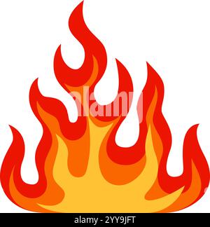 Cartoon flames are rising high with a stylized design, creating a ...