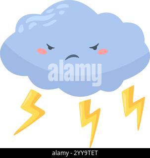 A cartoon storm cloud with an angry expression Stock Vector Image & Art ...