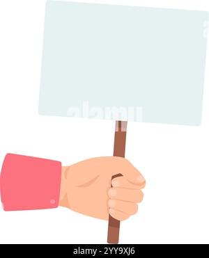 Protest Rally March Picket Sign Silhouette Person Stock Vector Image ...