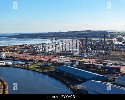 Aerial drone view of Ineos oil refinery Grangemouth Stock Photo - Alamy