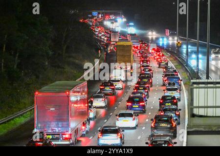 Exeter, Devon, UK. 20th December 2024. Traffic is almost at a ...