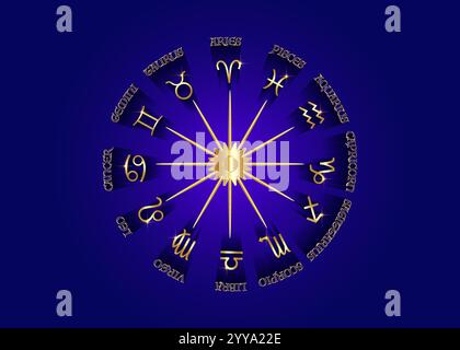 Blue 12 constellation icon with star arrangement: Pisces Stock Vector ...