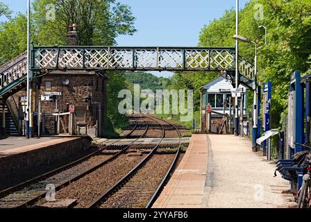 Furness Vale railway station bridge and signal box Peak District ...