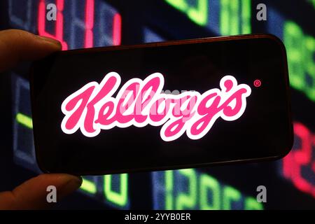 In this photo illustration, the Kellogg`s company logo is seen ...