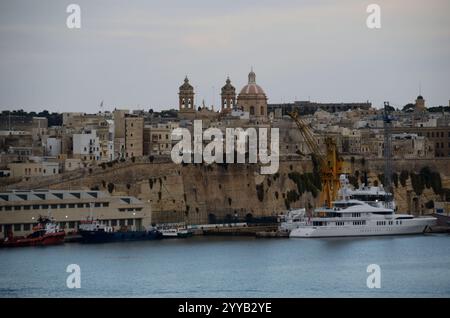 Isla-Senglea view from Floriana, Malta, Europe Stock Photo - Alamy