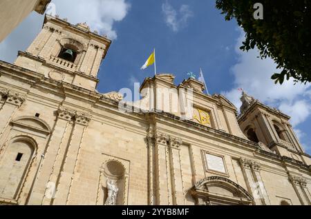 St. Lawrence Church, Birgu-Vittoriosa view from Cospicua-Bormla, Malta ...