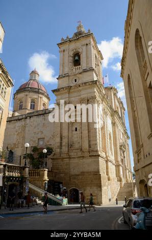 St Lawrence church tower, Vittoriosa (Birgu), Malta, Europe Stock Photo ...