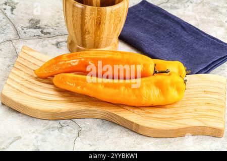 Yellow ripe delicous tasty Ramiro pepper heap Stock Photo - Alamy