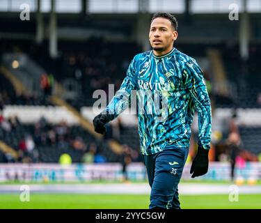 Swansea, UK. 21 December, 2024. Ellis Mee of Scarlets celebrates after ...