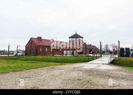 The Main Gate and Guard Tower at Auschwitz-Birkenau Stock Photo - Alamy
