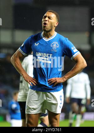Rangers' Cyriel Dessers reacts after being penalised during the William ...