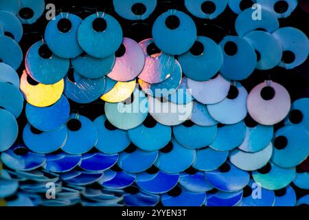"Iridescent Sequin Texture in a Scaled Pattern with Shimmering Effect ...