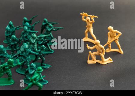 Toy soldiers standing in the dark Stock Photo - Alamy
