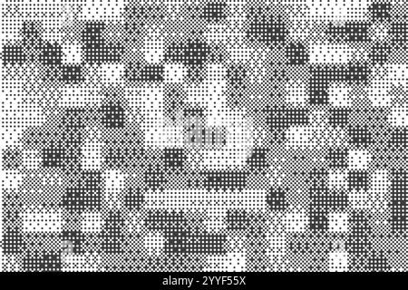 Grunge bitmap pixel texture. Square noise particles background. Abstract dotted fading pattern ...