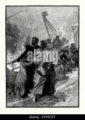 The crew of the German ocean liner SS Grosser Kurfürst, a passenger ...