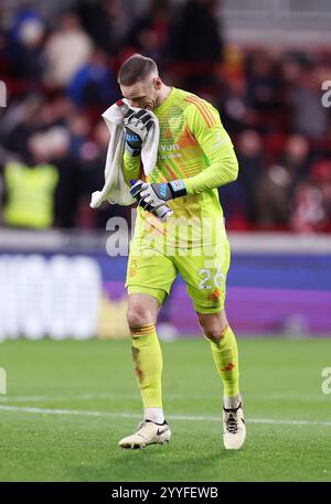 Nottingham Forest's goalkeeper Matz Sels kicks the ball during the ...