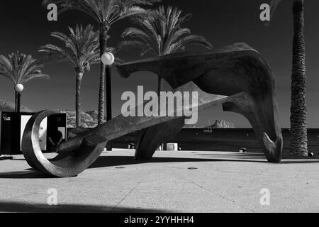 The anchor monument called Asentamiento on the promenade of Albir town ...