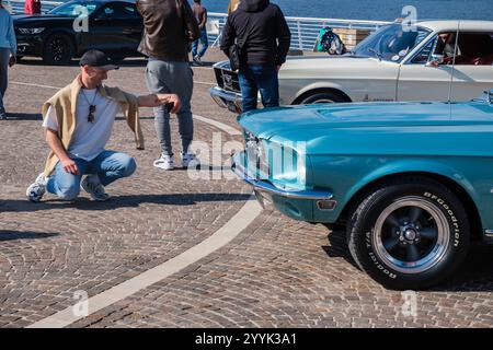 Photographing a classic Ford Mustang at an American Car Club of Malta ...