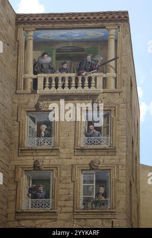 Mural Michel de Nostradamus, Caterina de Medici and Charles IX by ...