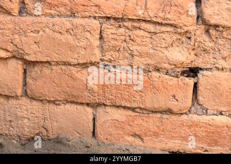 bricks of the Dub lal Makh Temple next to the ziggurat in ancient Ur ...