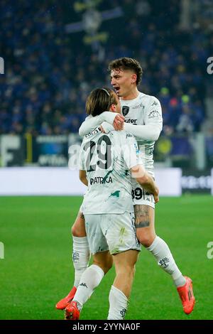 Lorenzo Colombo (Empoli) celebrates after scoring his team's first goal ...