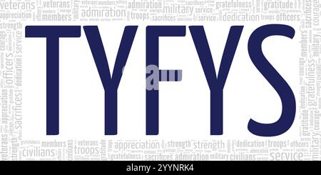 Thank You for Your Service TYFYS word cloud conceptual design isolated ...