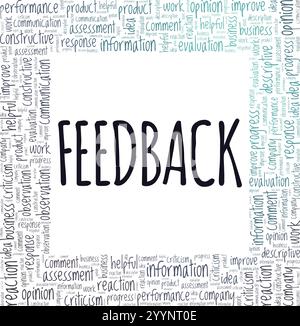 Feedback word cloud conceptual design isolated on white background ...