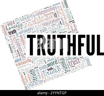 Truthfulness word cloud conceptual design isolated on white background ...