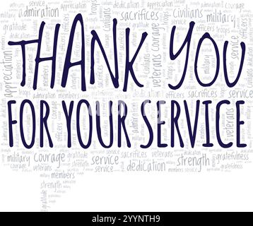 Thank You for Your Service TYFYS word cloud conceptual design isolated ...