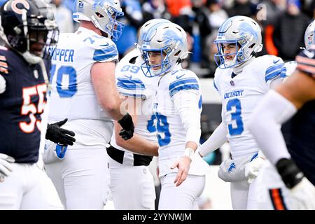Detroit Lions place kicker Jake Bates warms up before an NFL football ...
